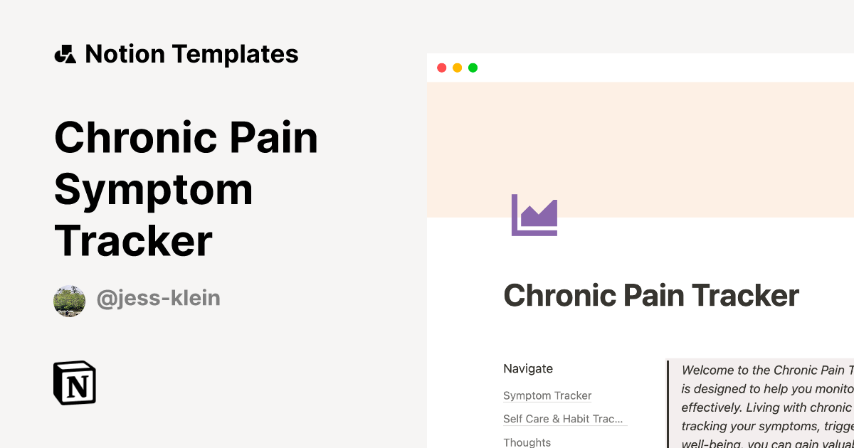 Chronic Pain Symptom Tracker Template by Jess Klein | Notion Marketplace