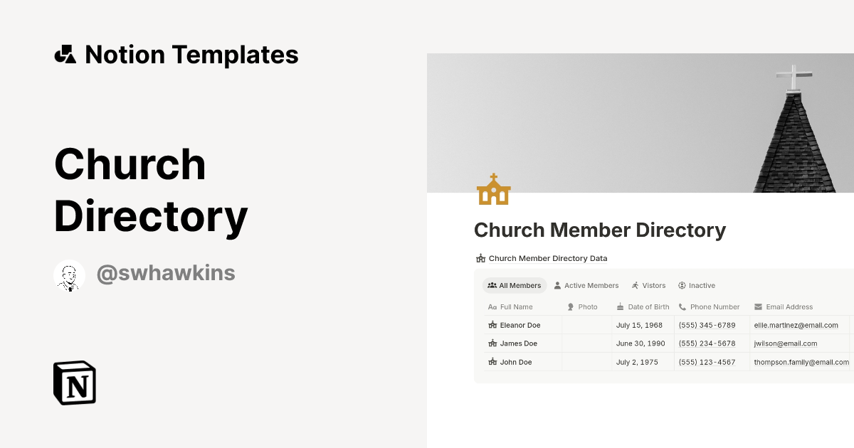 Church Directory Template | Notion Marketplace