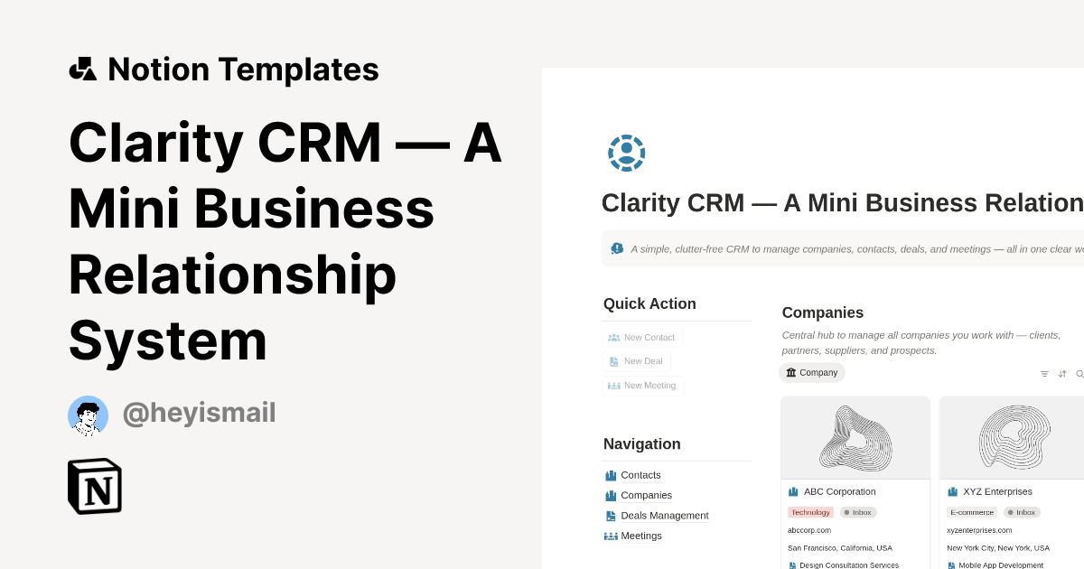 Clarity CRM — A Mini Business Relationship System Template by heyismail ...