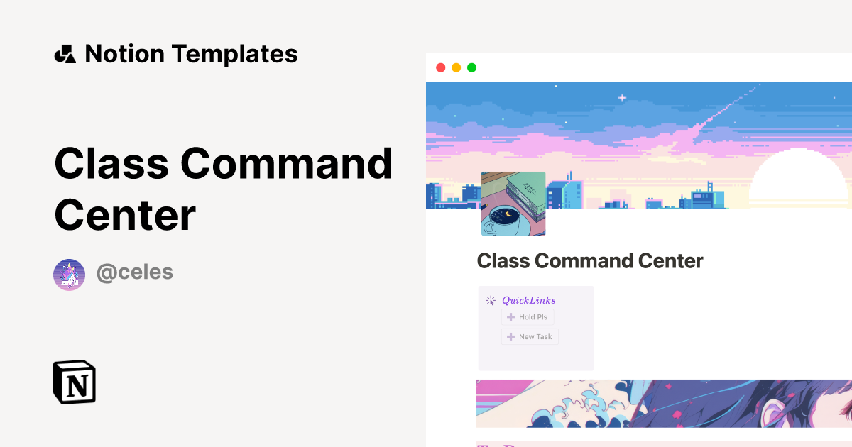 Class Command Center Template by Celes | Notion Marketplace