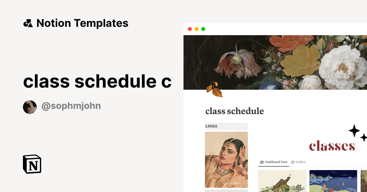 class schedule c Template by soph | Notion Marketplace