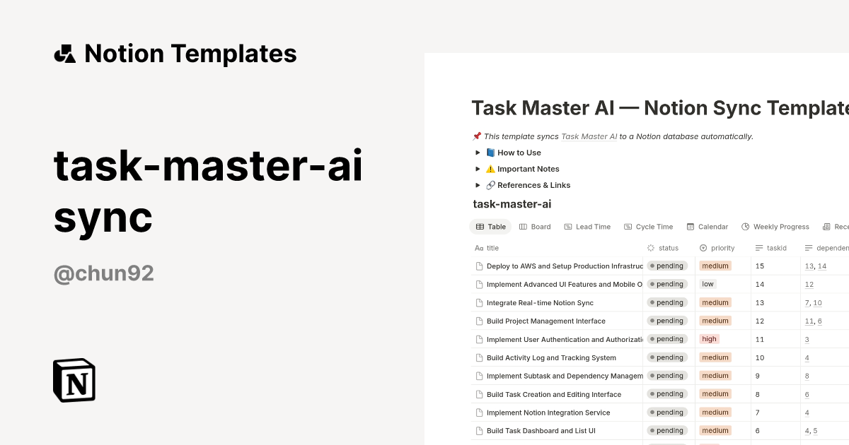 task-master-ai sync Template | Notion Marketplace