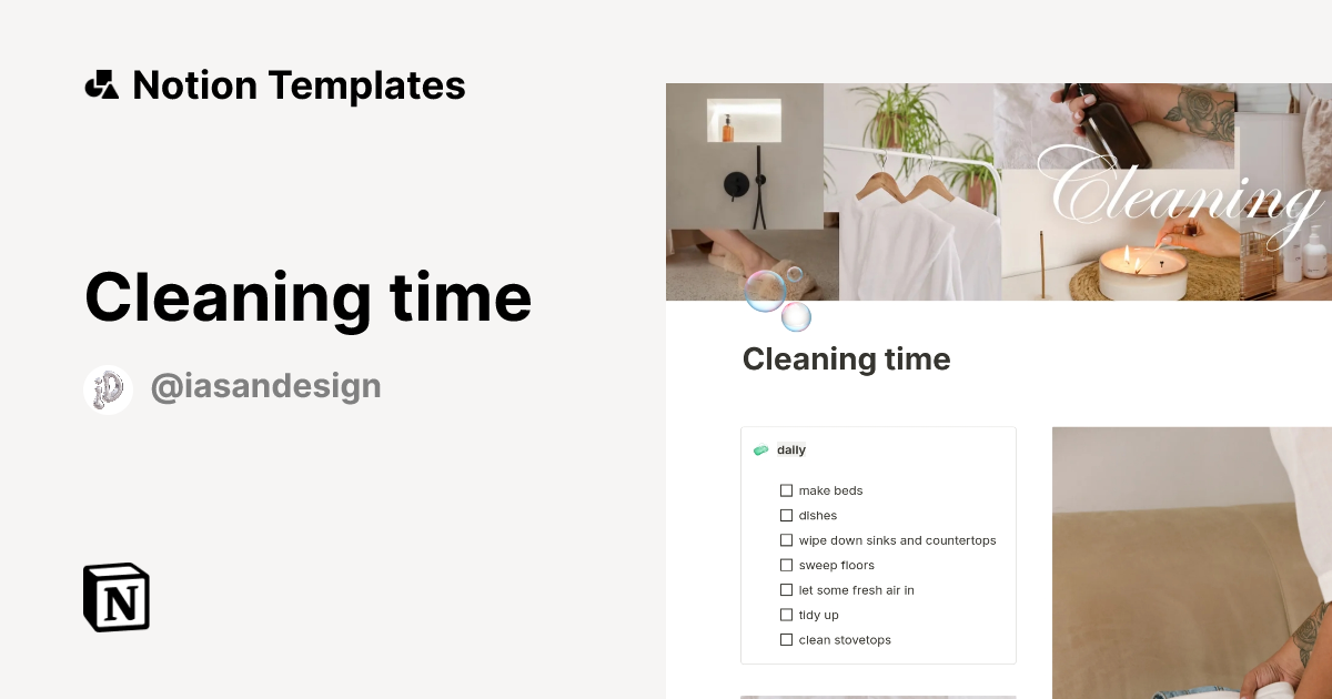 Cleaning time Template | Notion Marketplace