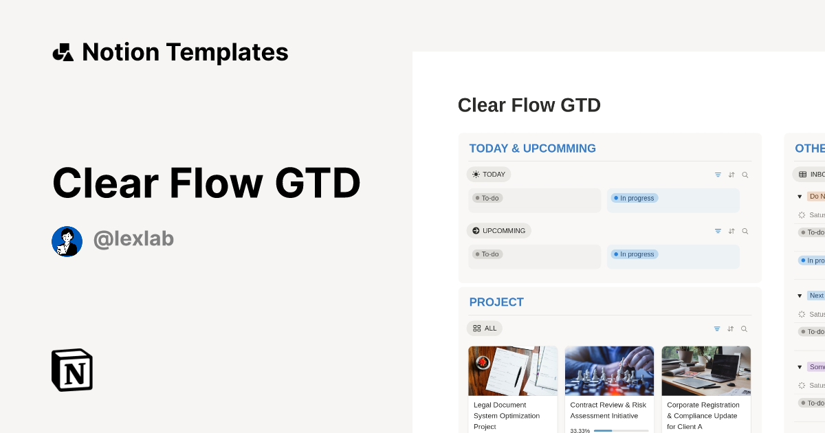 Clear Flow GTD Template | Notion Marketplace