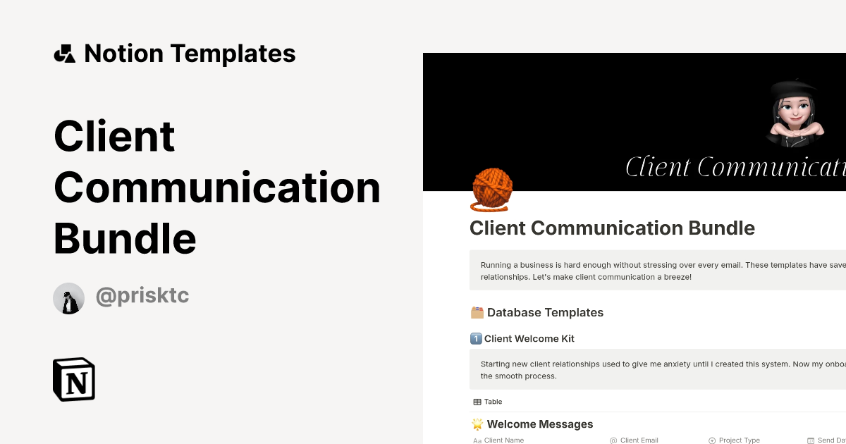 Client Communication Bundle Template | Notion Marketplace
