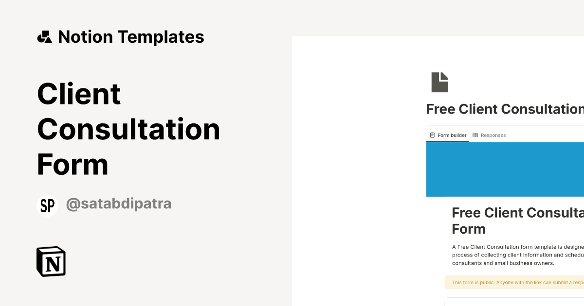 Client Consultation Form Template | Notion Marketplace