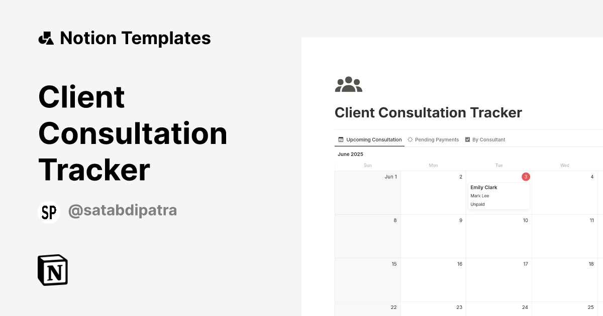 Client Consultation Tracker Template | Notion Marketplace