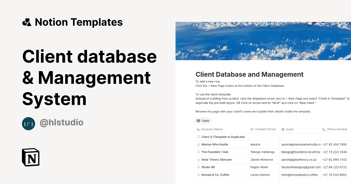 Client database & Management System Template by Happilebo Studio ...