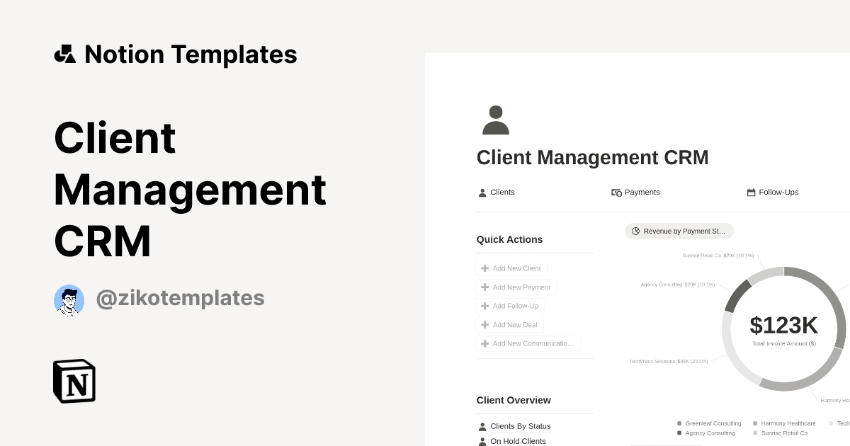 Client Growth OS Template by ZikoTemplates | Notion Marketplace