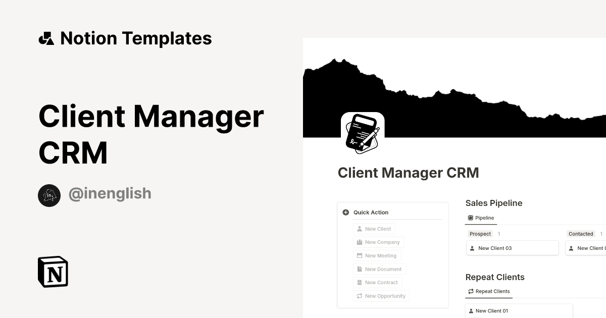 Client Manager Crm Template By Insigné English Notion Marketplace