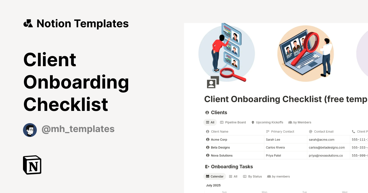 Client Onboarding Checklist Template by MH Systems | Notion Marketplace