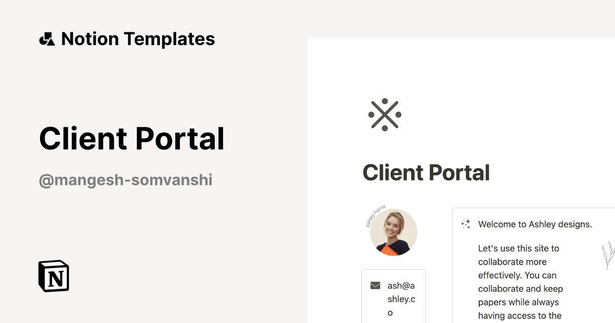 Client Portal Template by Mangesh Somvanshi | Notion Marketplace