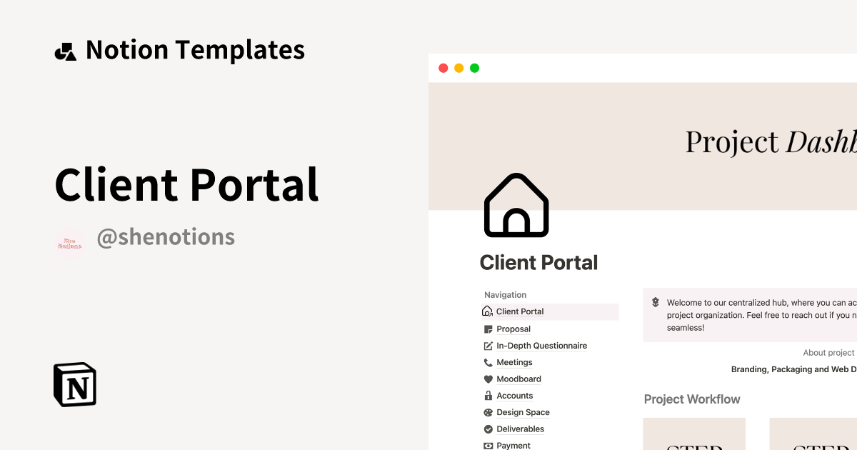 Client Portal Template by She Notions | Notion Marketplace