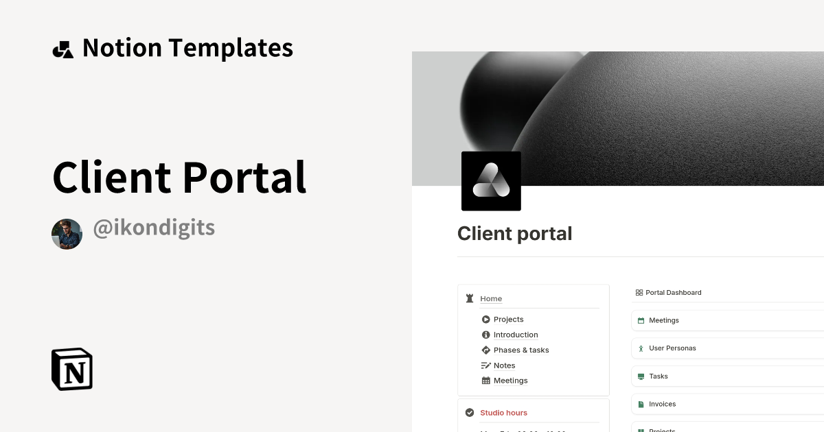 Client Portal Template by ikondigits | Notion Marketplace