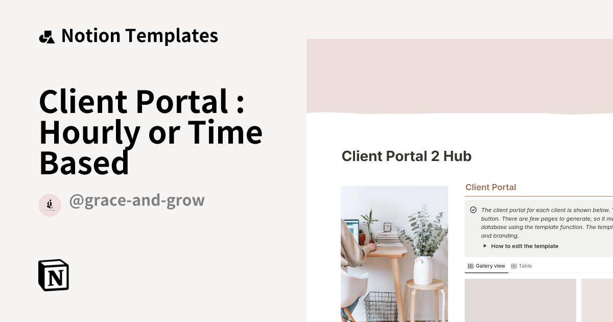 Client Portal : Hourly or Time Based Template | Notion Marketplace