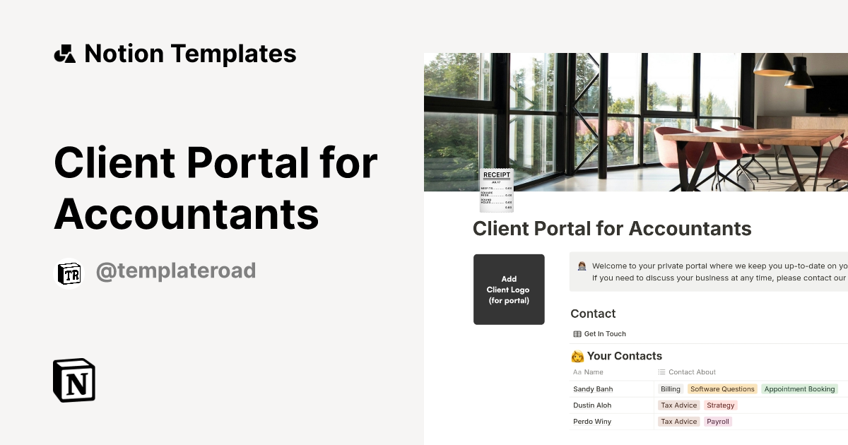 Client Portal for Accountants Template by Template Road | Notion ...