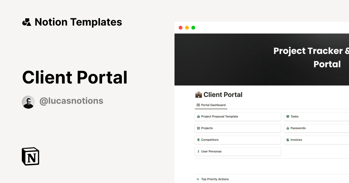 Client Portal Template by Lucas's notions | Notion Marketplace Client Portal Template by Lucas's notions | Notion Marketplace