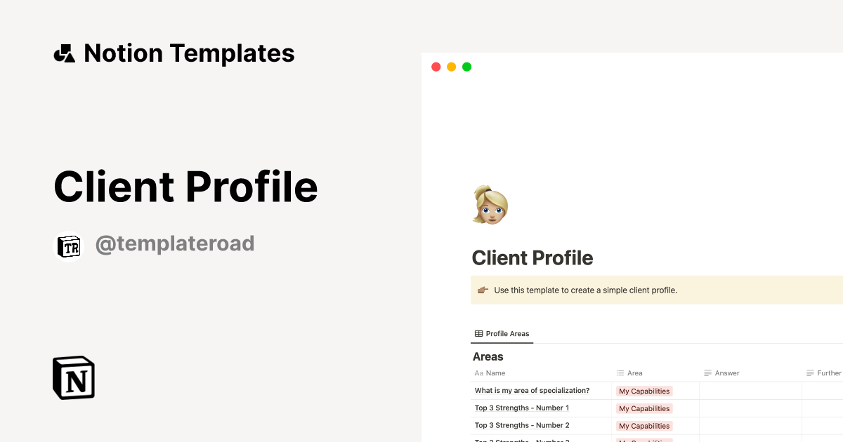 Client Profile Template | Notion Marketplace