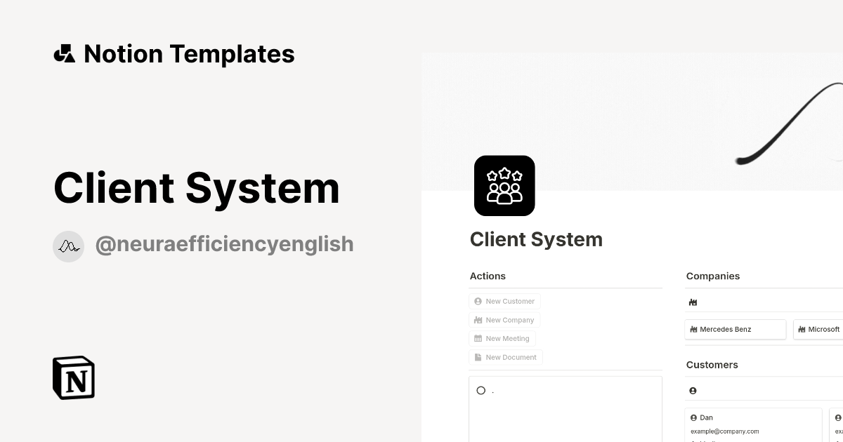 Client System Template by Neuraefficiency | Notion Marketplace