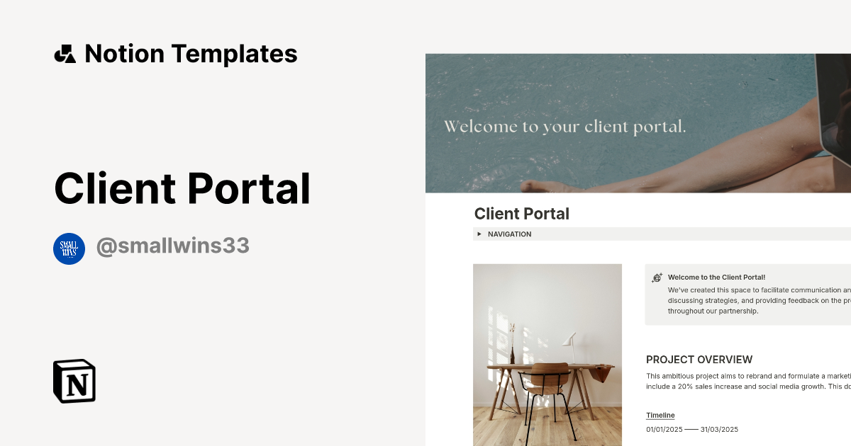 Client Portal Template by Small Wins 小勝利 | Notion Marketplace