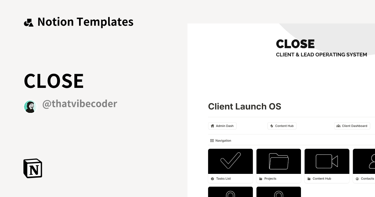 CLOSE Template by That Vibe Coder | Notion Marketplace
