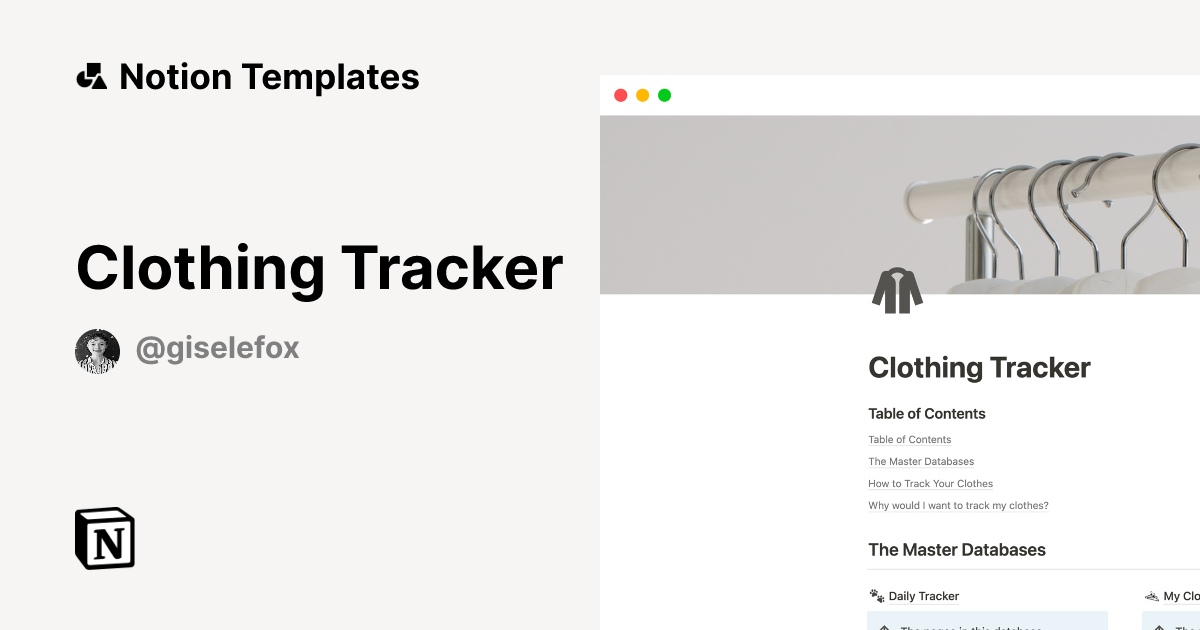 Clothing Tracker Template | Notion Marketplace