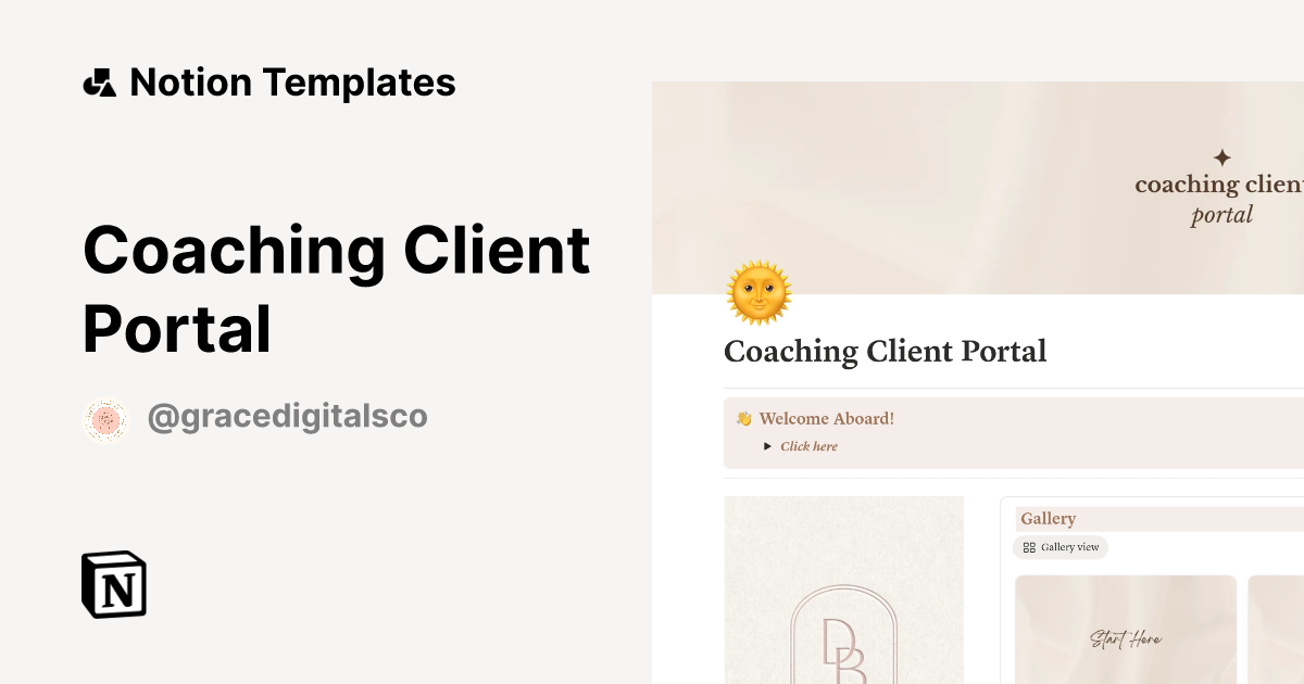 Coaching Client Portal Template | Notion Marketplace