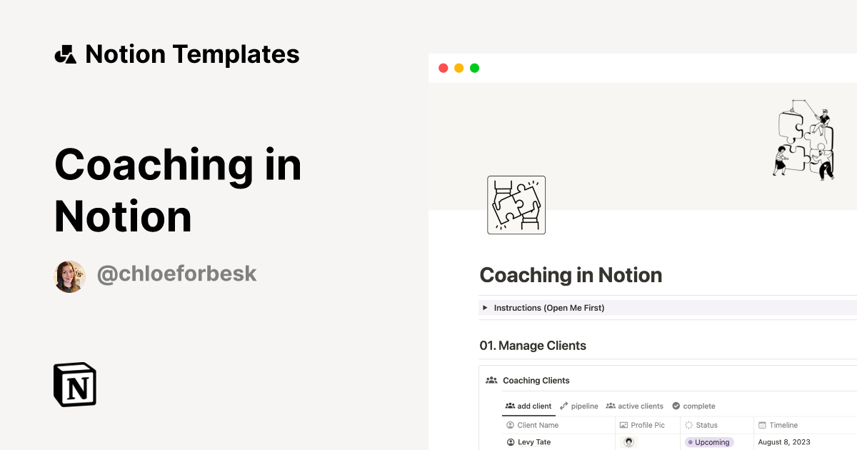 Coaching in Notion Template | Notion Marketplace
