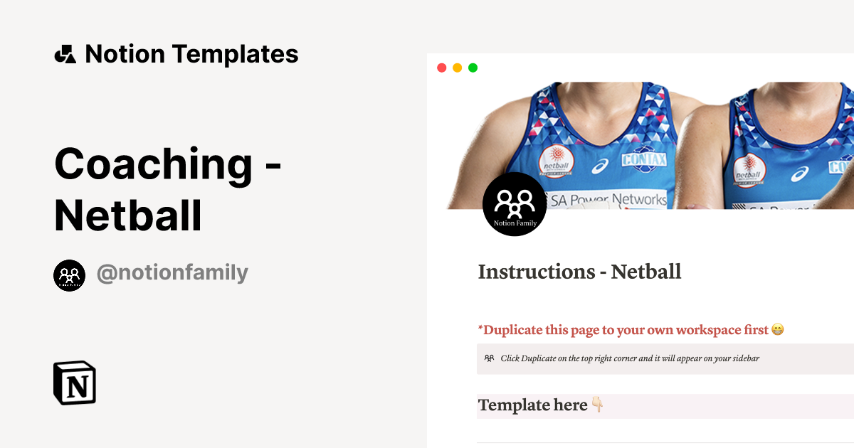 Coaching - Netball Template | Notion Marketplace