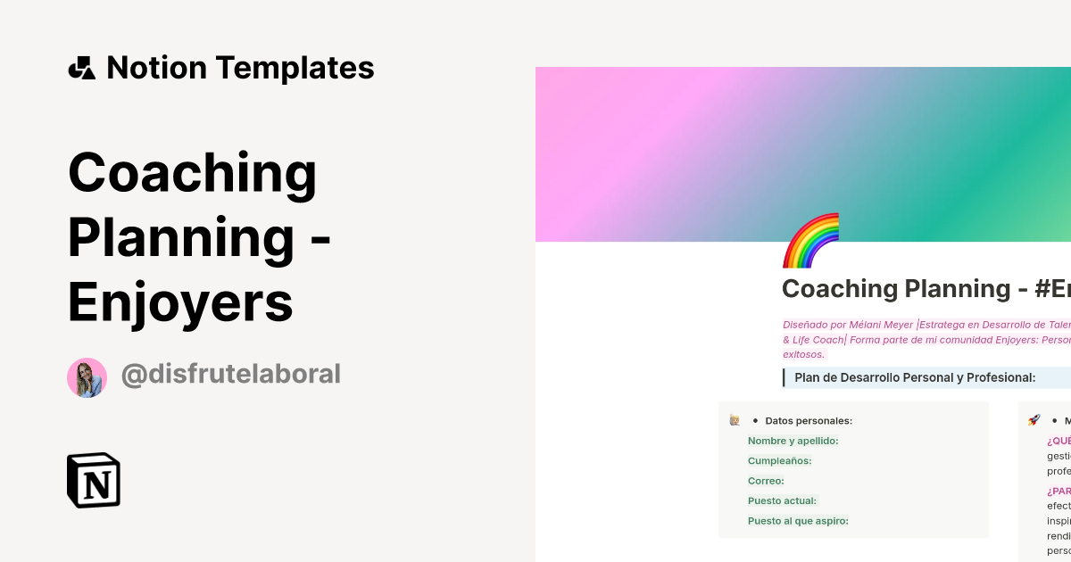 Coaching Planning - Enjoyers Template | Notion Marketplace