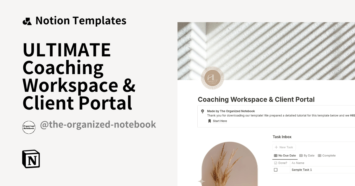 ULTIMATE Coaching Workspace & Client Portal Template | Notion Marketplace