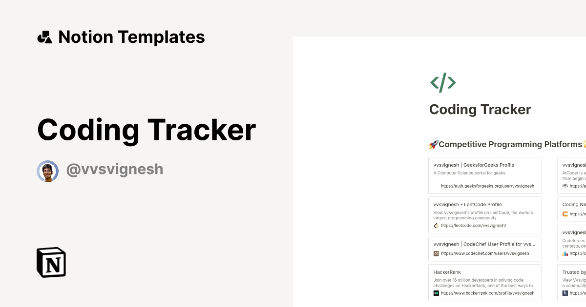 Coding Tracker Template | Notion Marketplace