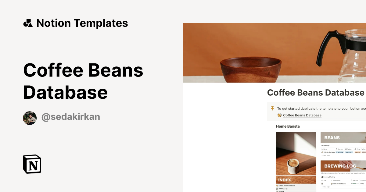 Coffee Beans Database Template | Notion Marketplace
