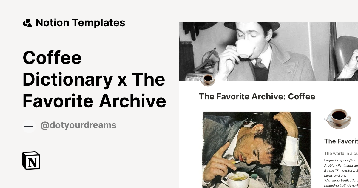Coffee Dictionary x The Favorite Archive Template by dotyourdremas ...