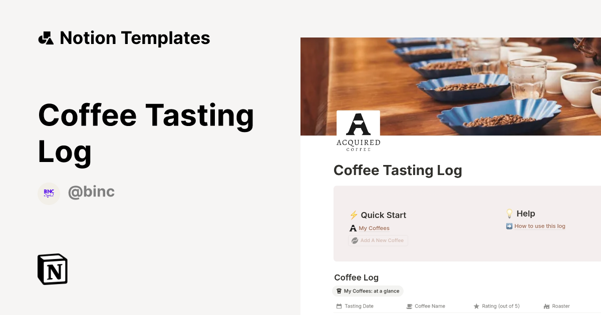 Coffee Tasting Log Template | Notion Marketplace