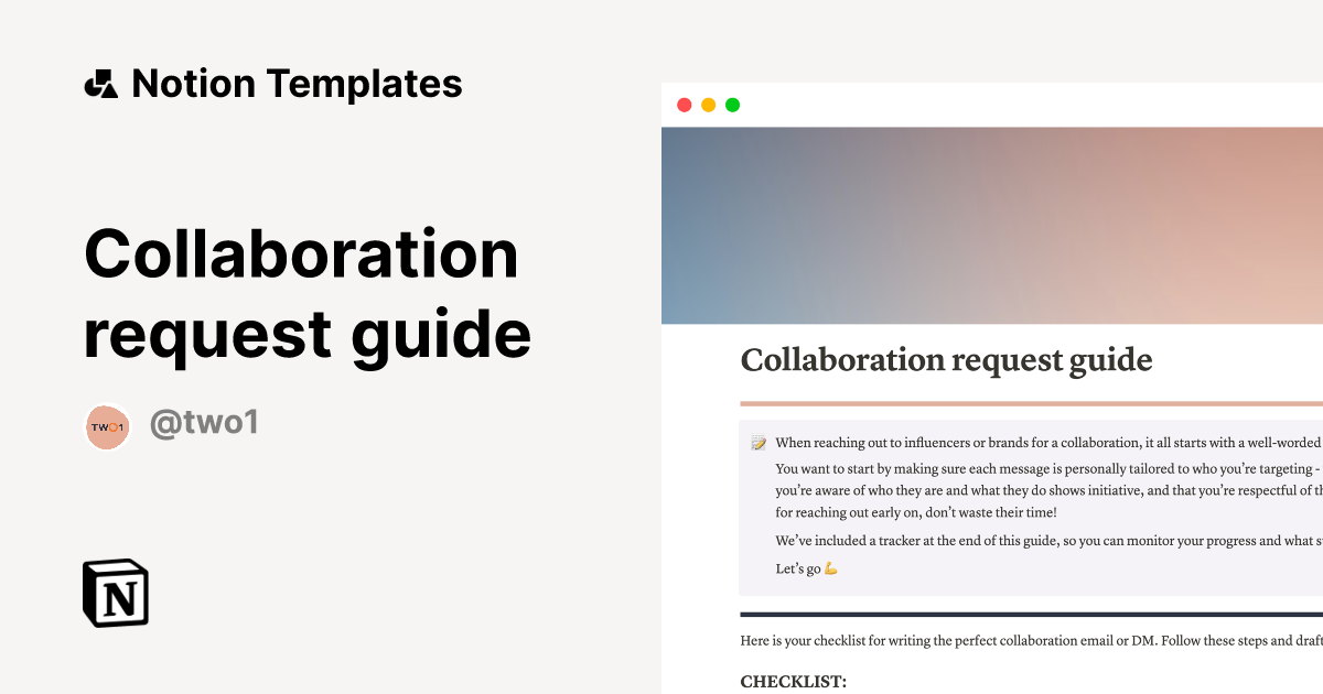 Collaboration request guide Template | Notion Marketplace