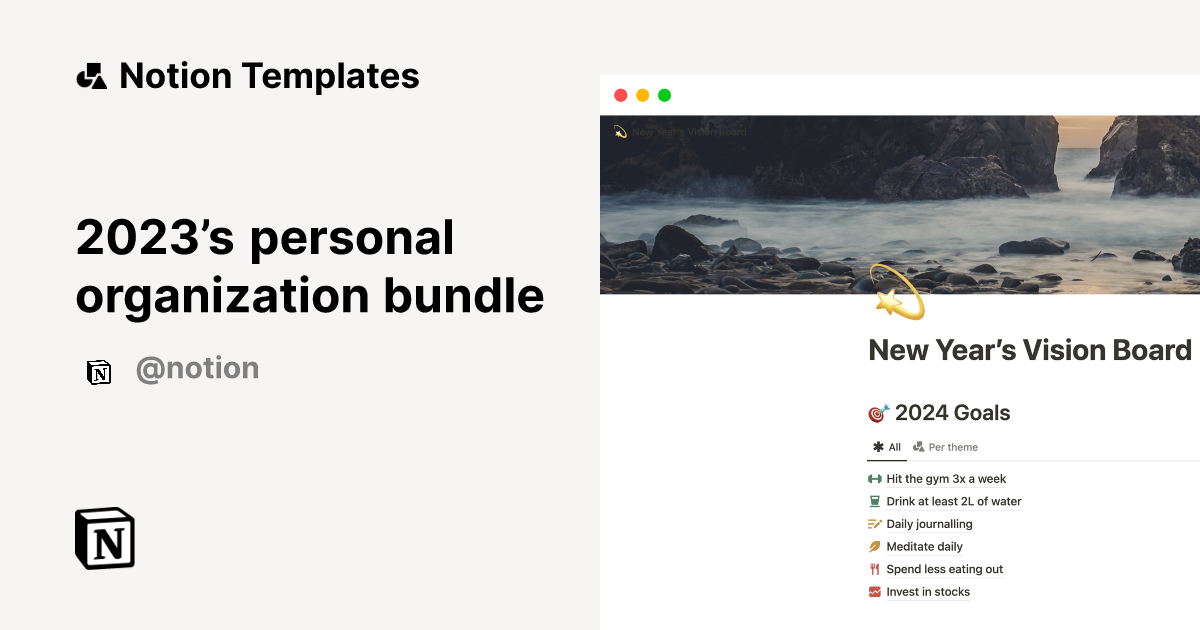 2023’s personal organization bundle | Notion Template Marketplace