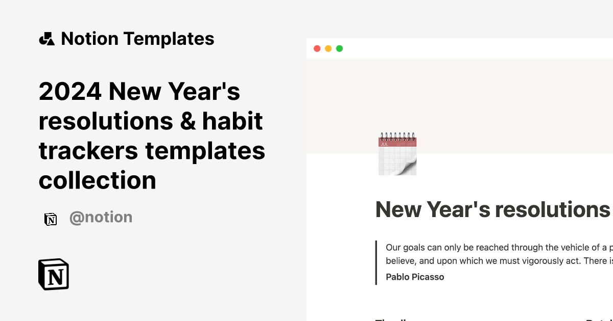 2024 New Year's resolutions & habit trackers templates collection ...