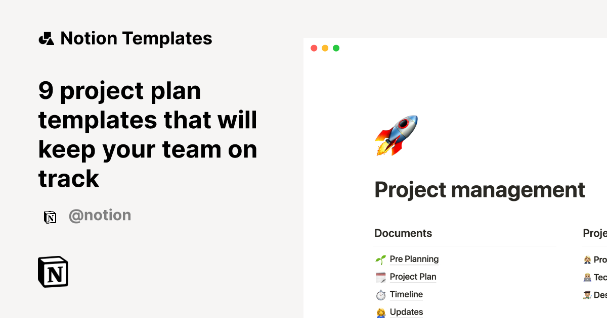 9 project plan templates that will keep your team on track | Notion ...