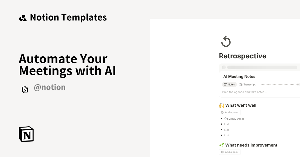 Automate Your Meetings with AI | Notion Template Marketplace