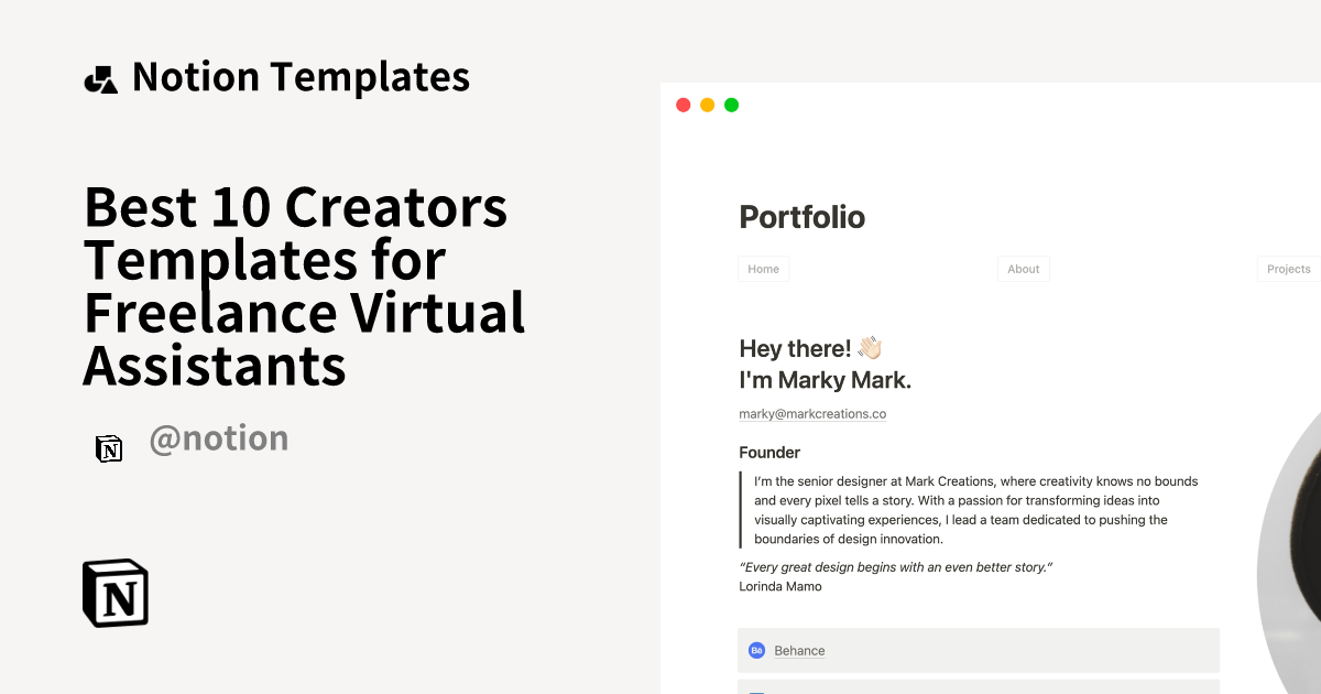 Best 10 Creators Templates for Freelance Virtual Assistants | Notion ...
