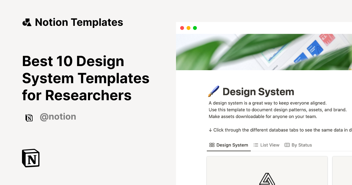 Best 10 Design System Templates for Researchers | Notion Template ...