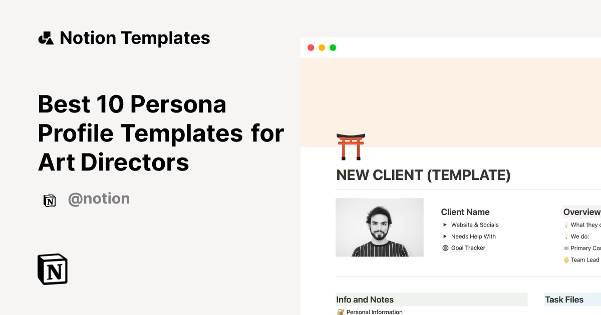 Best 10 Persona Profile Templates for Art Directors | Notion Template ...