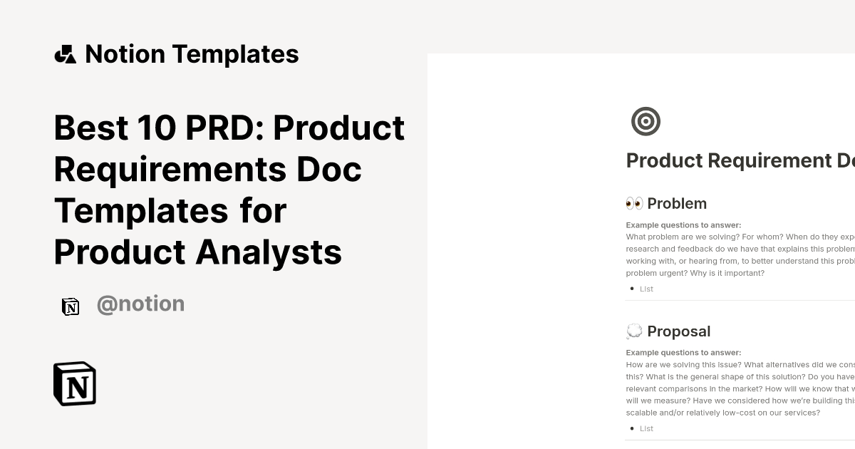 Best 10 PRD: Product Requirements Doc Templates for Product Analysts ...