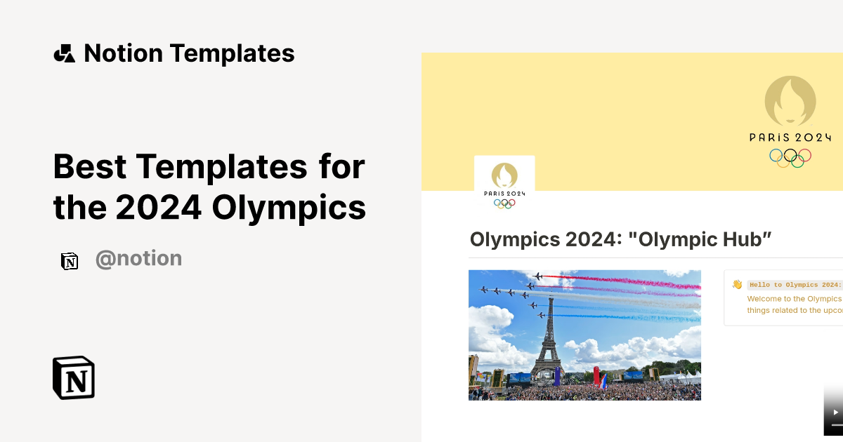 Best Templates for the 2024 Olympics | Notion Template Marketplace