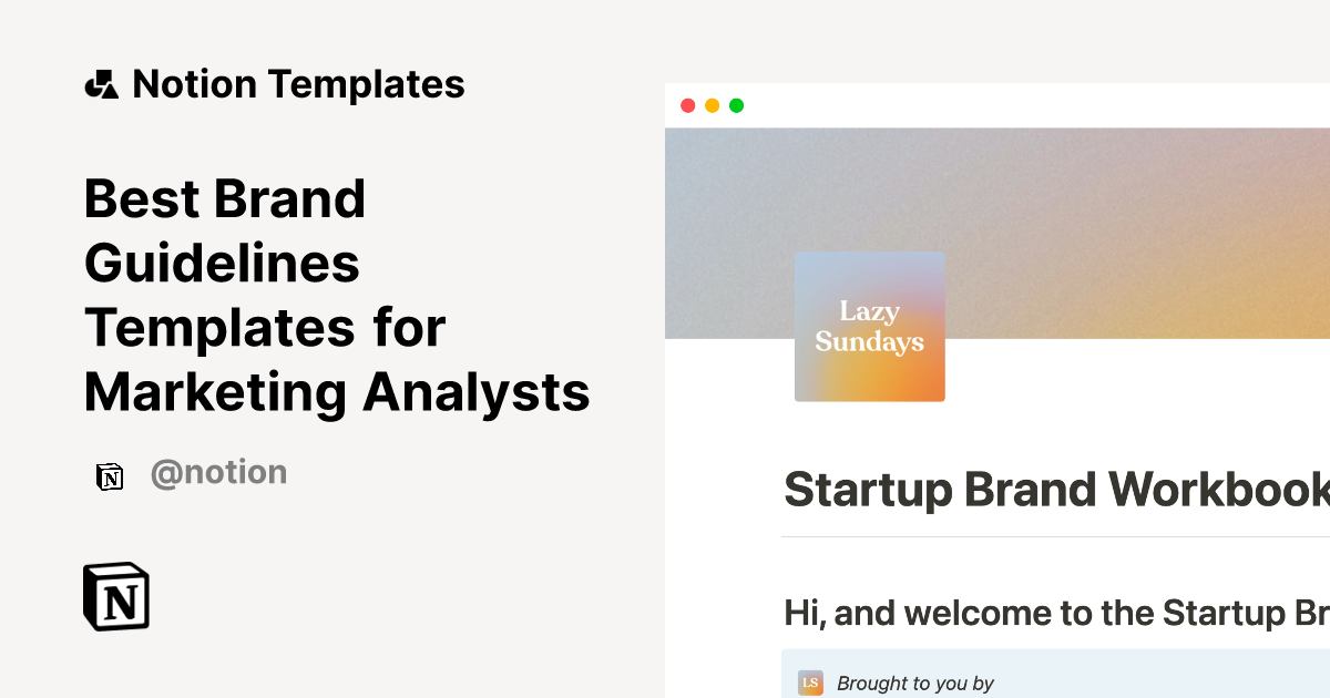 Best Brand Guidelines Templates for Marketing Analysts | Notion ...