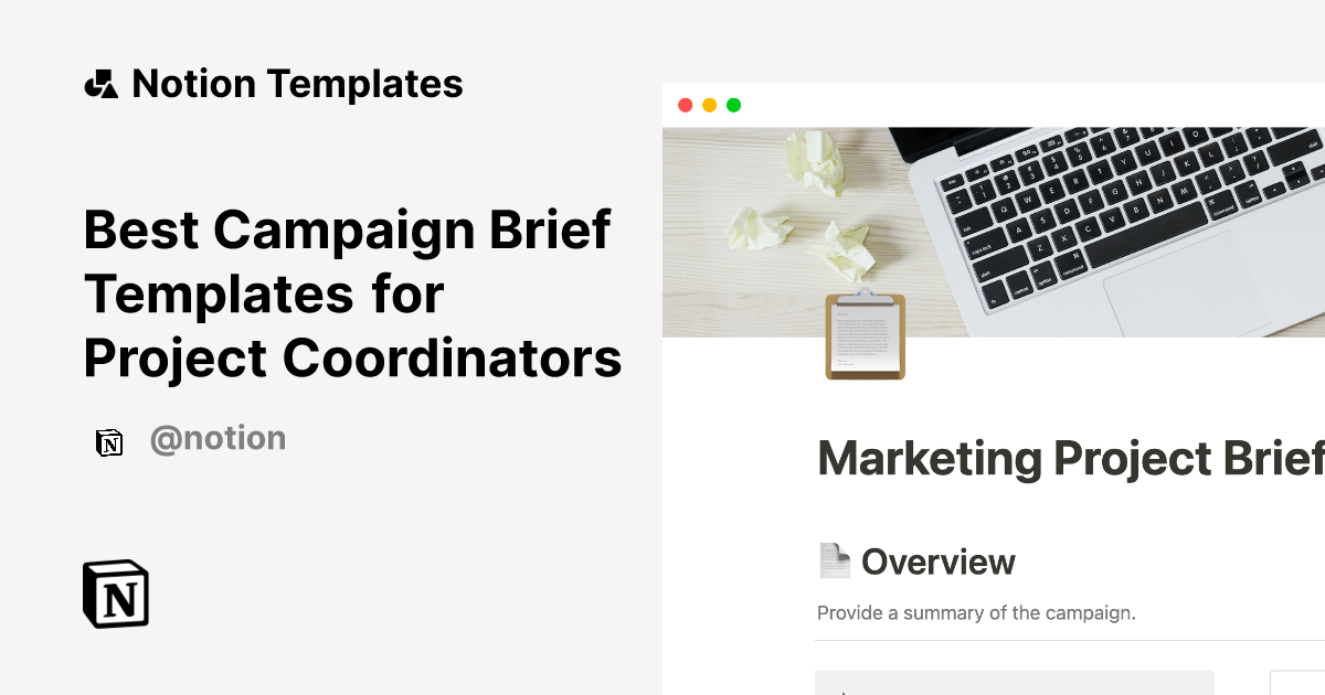 Best Campaign Brief Templates for Project Coordinators | Notion ...