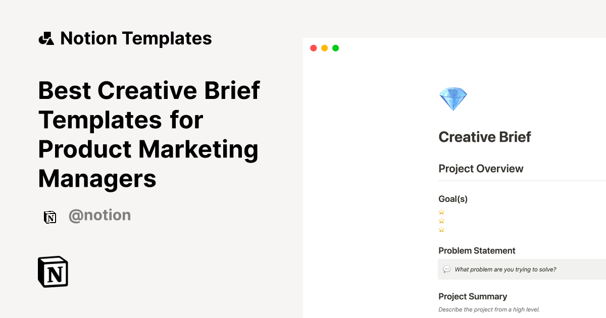 Best Creative Brief Templates for Product Marketing Managers | Notion ...