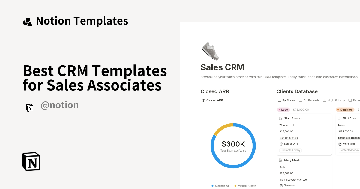 Best CRM Templates for Sales Associates | Notion Template Marketplace Best CRM Templates for Sales Associates | Notion Template Marketplace