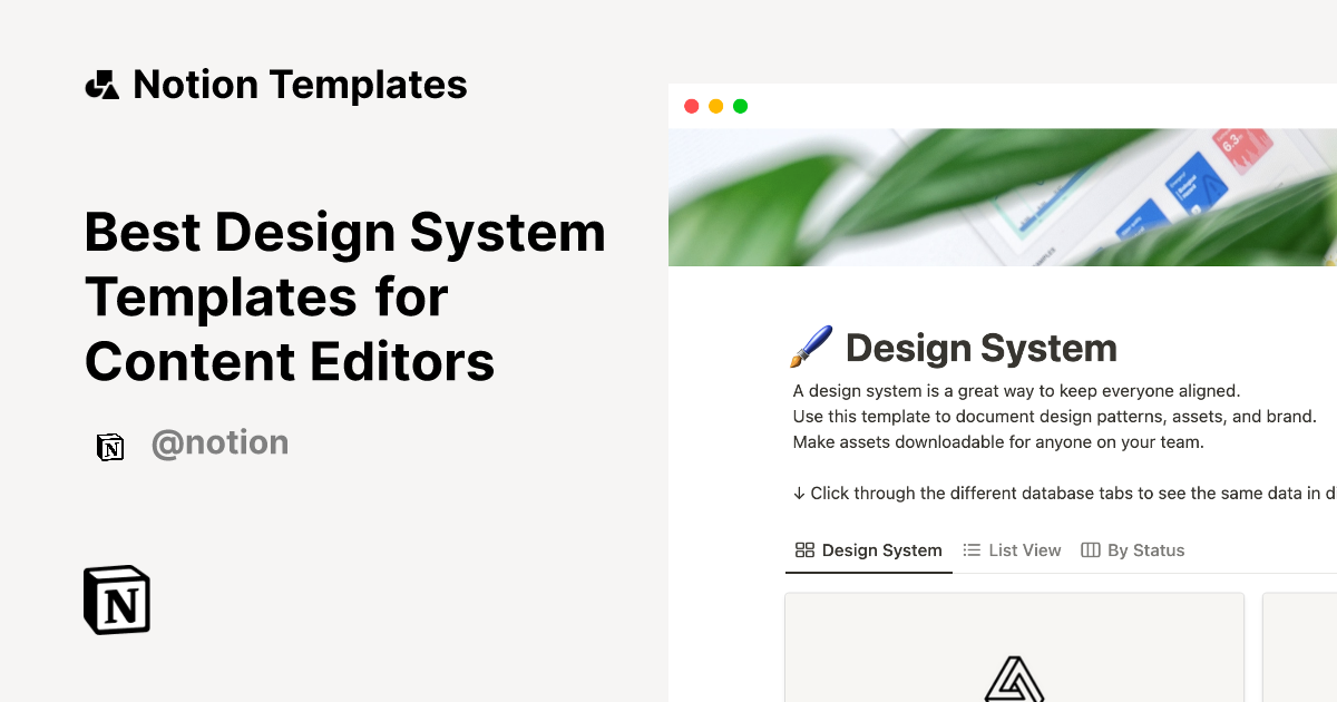 Best Design System Templates for Content Editors | Notion Template ...
